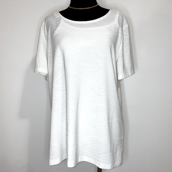 JM Collection | Tops | Nwot Jm Collection White Short Sleeve Top W ...